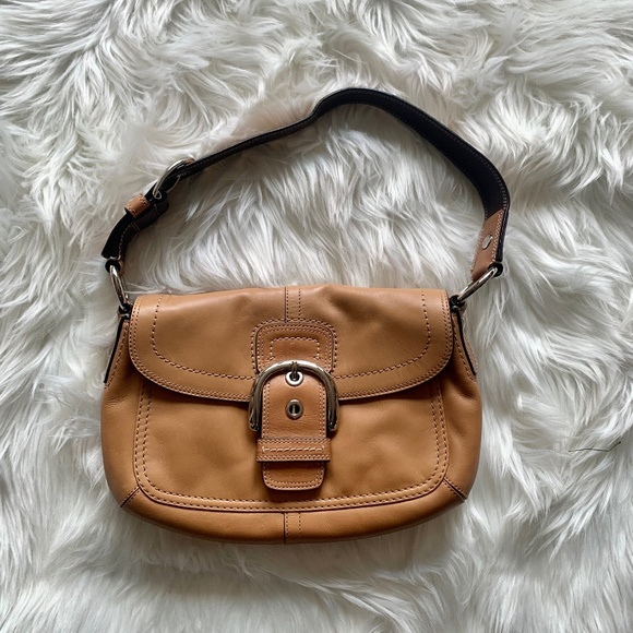 Coach | Bags | Coach Tan Leather Shoulder Bag | Poshmark